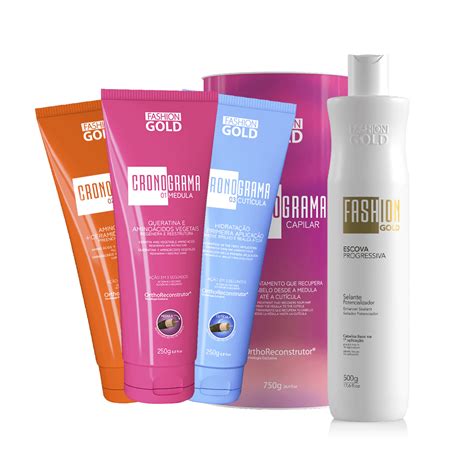 Escova Progressiva 500g Cronograma Capilar Fashion Gold Loja