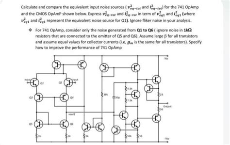 solved calculate and compare the equivalent input noise
