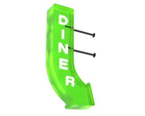 Diner Sign Arrow Isolated On Background 3d Rendering Illustration