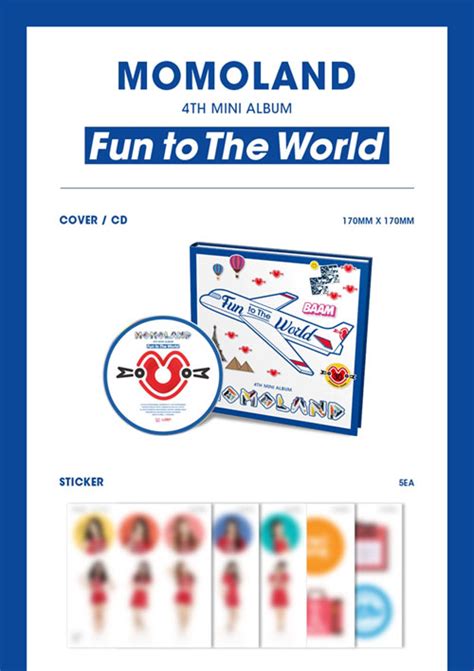 韓国音楽 MOMOLAND モモランド Fun to The World 4THミニアルバム CD ブックレット52P ステッカー5
