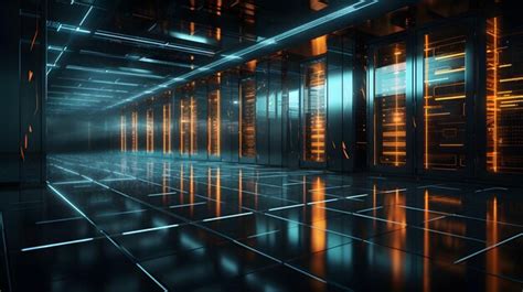 Premium Photo Data Center Corridor