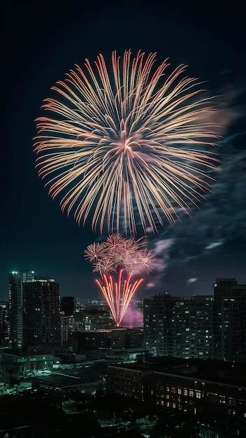 Premium Photo Color Fireworks In The Night Sky
