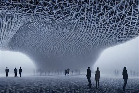 Tourists Visiting A Complex Organic Fractal D Stable Diffusion