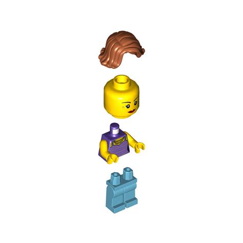 Lego Dark Purple Mom Dark Purple Striped Top Minifig Torso 76382
