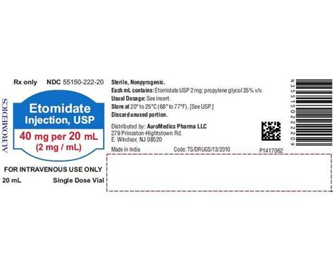 Dailymed Etomidate Injection Solution
