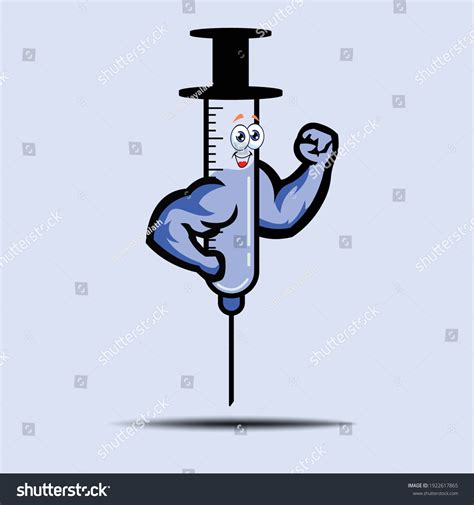 Illustration Vector Grapic Muscle Injection Syringe Stock Vector