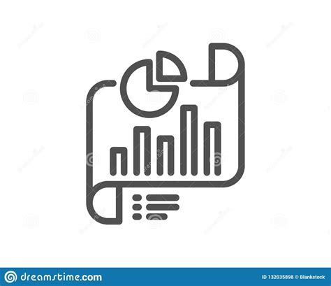 Report Document Line Icon Column Graph Sign Vector Stock Vector Illustration Of Quality