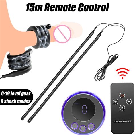 Men Electric E Stim Penis Stretcher Enhancer Ball Scrotum Ring Delay