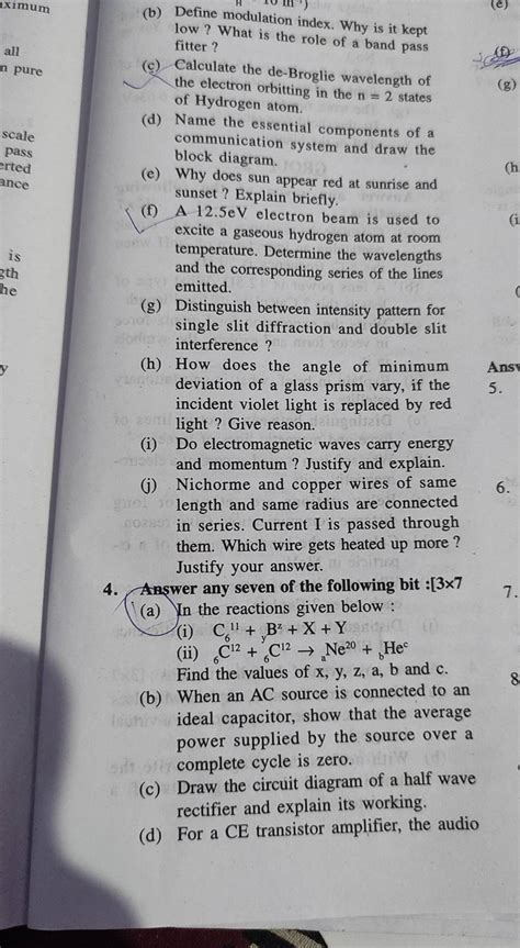 B Define Modulation Index Why Is It Kept Low What Is The Role Of A B