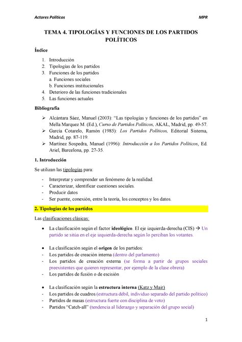 Temas Actores Políticos Warning TT undefined function 32 TEMA 4