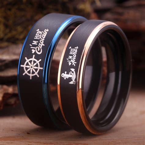 The Anchor Ring His Anchor Ring Her Captain Ring Rudder Ring Engagement Ring Wedding Ring