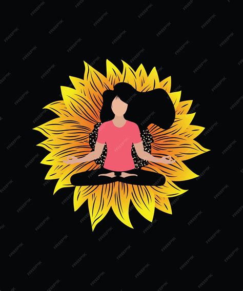 Premium Vector A Girl In A Lotus Position Is Meditating In The Lotus