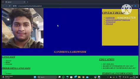 My First Web Page Using Html And Css Youtube