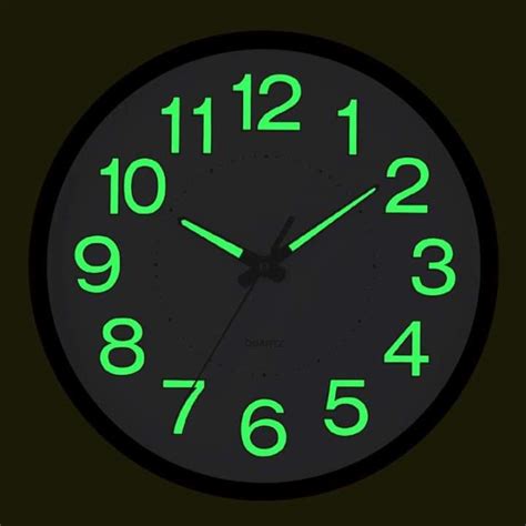 12 Inch 30cm Glow In The Dark Silent Clock Luminous Wall Clock Design C