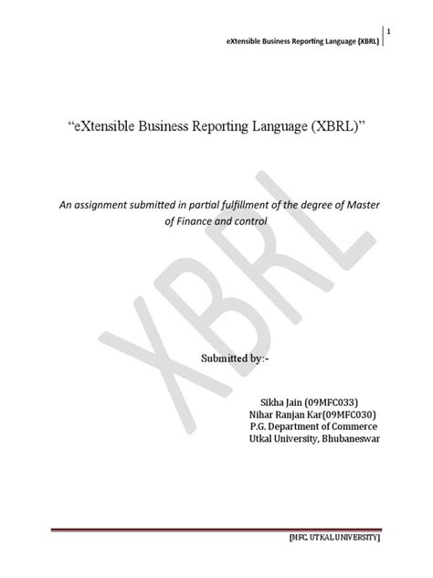 extensible business reporting language xbrl pdf xml schema