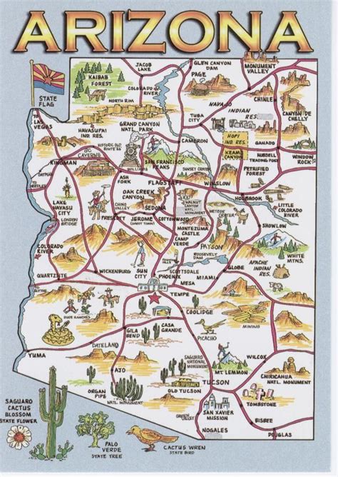 Discover The Beauty Of Arizona With Vintage State Map Postcards Discover The Beauty Of Arizona With Vintage State Map Postcards