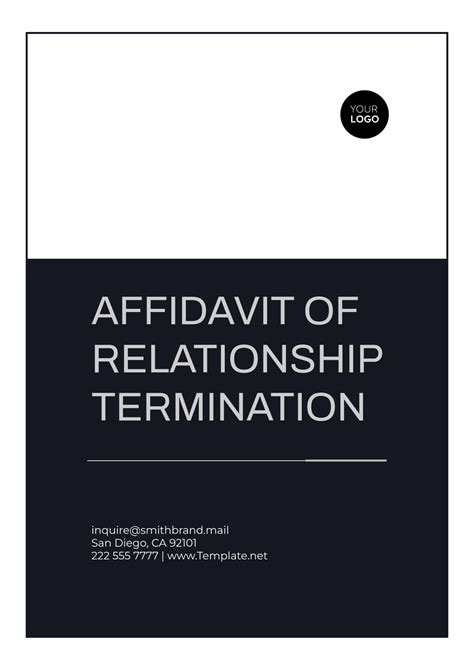 Free Affidavit Of Relationship Termination Template To Edit Online