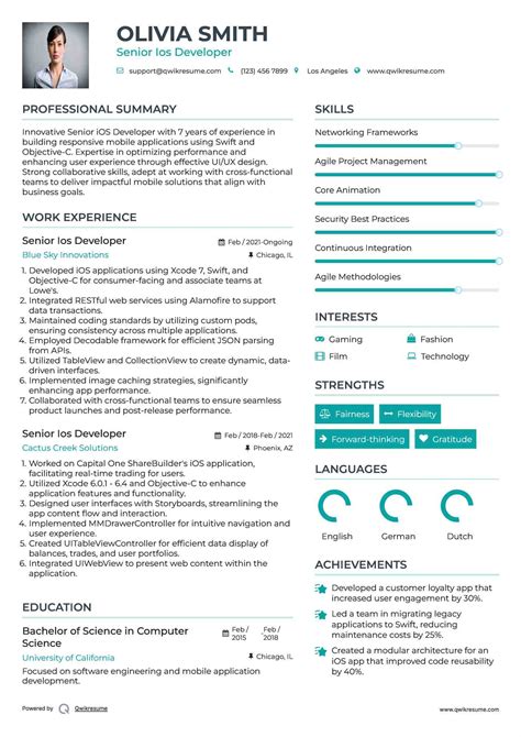 Senior Ios Developer Resume Samples Templates For