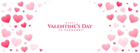 Happy Valentines Day Beautiful Hearts Banner Design Background Happy