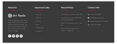 Divi Flexile Footers A Pack Of Ultimate Divi Footers Divi Extended