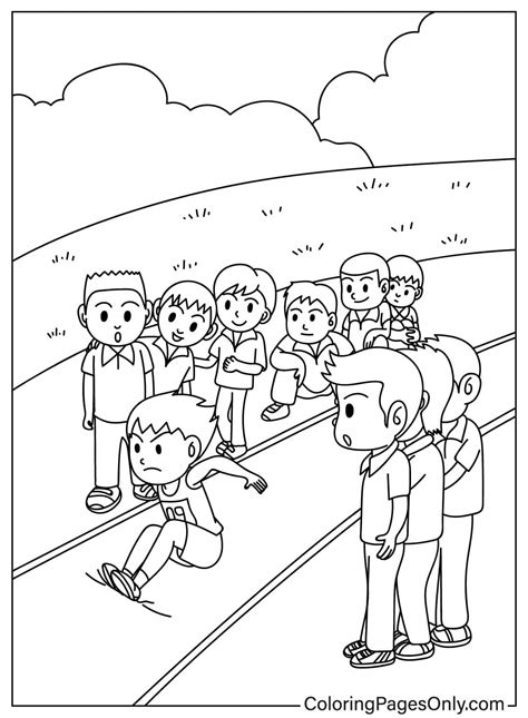Long Jump Competition Free Printable Coloring Pages