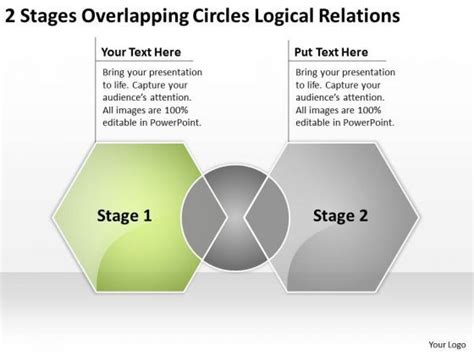 2 Stages Overlapping Circles Logical Relations Business Plan Worksheet Powerpoint Slides