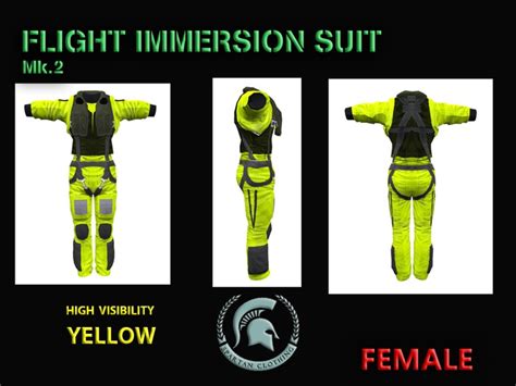 Second Life Marketplace Female Flight Immersion Suit Yellow Mk2