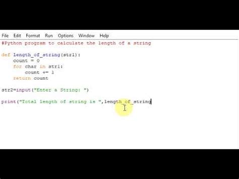 Python Program To Calculate The Length Of A String YouTube