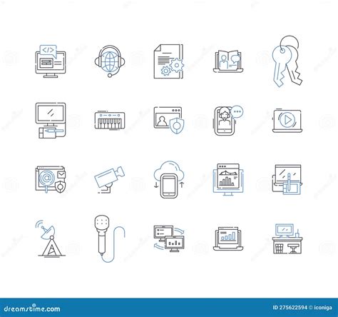 Electronic Compnts Industry Line Icons Collection Silicon Transistor