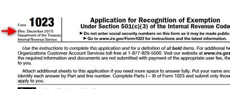 Form 1023 Irs Releases New Revision December 2017 David B Mcree