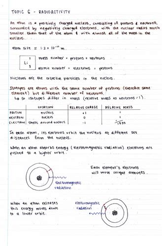 Radioactivity Alphabetagamma Sheet Gcse Physics Notes