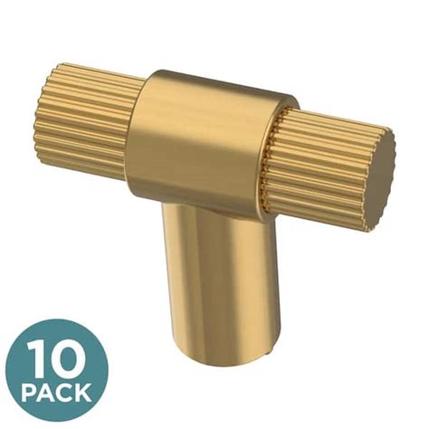 Liberty 10 Pack Fluted 1 14 In 32 Mm Modern Gold T Shaped Cabinet