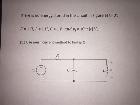 Solved There Is No Energy Stored In The Circuit In Figure At