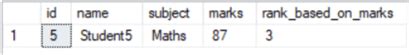 Dense Rank Sql Server Function For Nth Highest Record