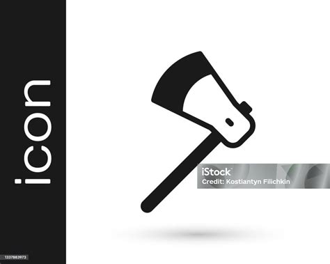 Ikon Kapak Kayu Hitam Terisolasi Pada Latar Belakang Putih Kapak