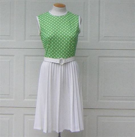 Vintage Green Polka Dot Dress Fresh And Flirty Sleeveless Fun With
