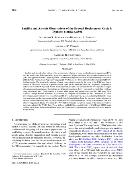 Satellite And Aircraft Observations Of The Eyewall Replacement Cycle In E