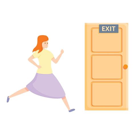 Exit Door Evacuation Icon Cartoon Style 14357996 Vector Art At Vecteezy