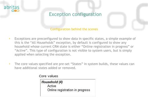 Ppt Abritas Support Configuration Options E Xceptions And Exception