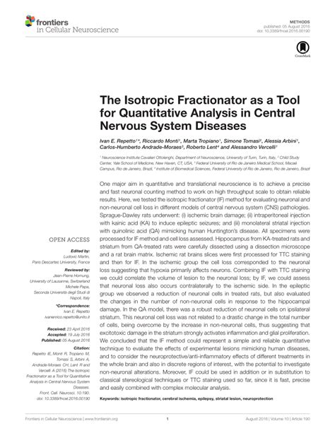 Pdf The Isotropic Fractionator As A Tool For Quantitative Analysis In