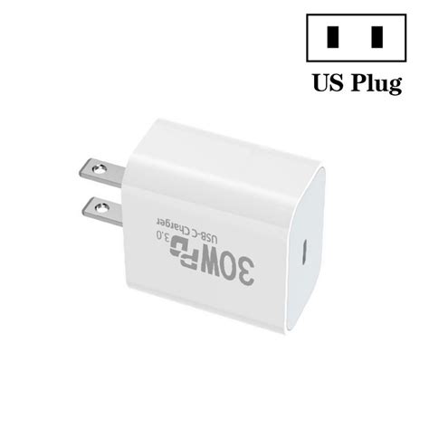 Single Port Pd30w Usb C Type C Charger With Type C To 8 Pin Data Cable Us Plug