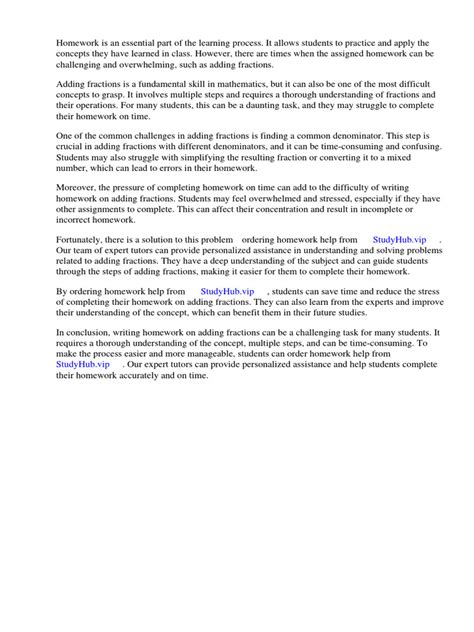 homework adding fractions pdf worksheet mathematics