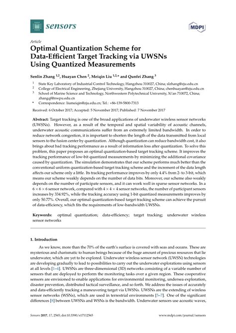 Pdf Optimal Quantization Scheme For Data Efficient Target Tracking