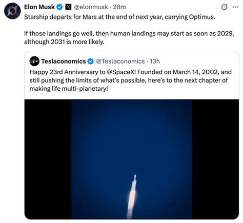 马斯克：星舰明年底携带“擎天柱”上火星 2029年人类或登陆火星腾讯新闻