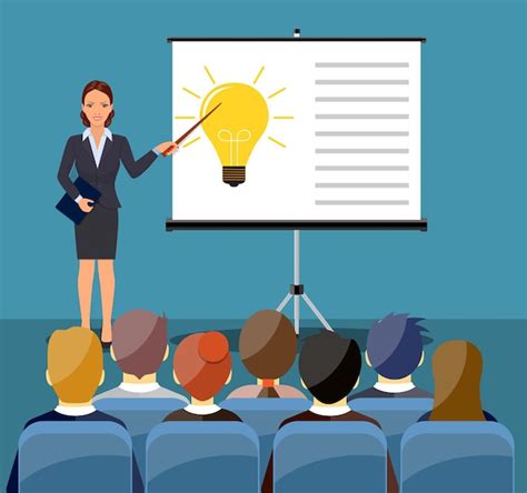 Premium Vector Businesswoman Making Presentation