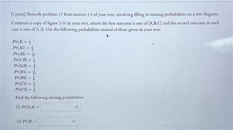Solved 1 Point Rework Problem 17 From Section 3 3 Of Your