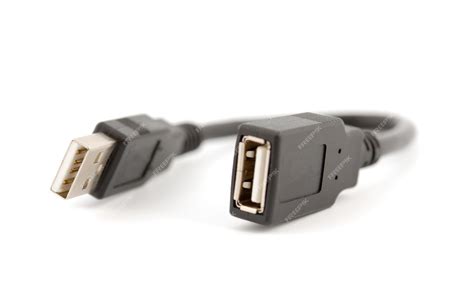 Usb 범용 직렬 버스 커넥터 케이블 흰색 배경에 고립 프리미엄 사진