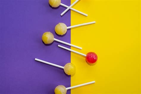 Premium Photo Top View Colorful Ball Lollipops