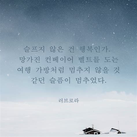 슬프지 않은 건 행복인가