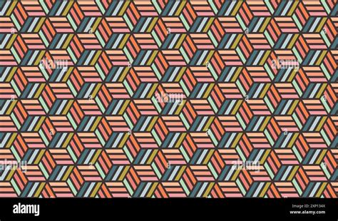 Abstract Seamless Pattern Of Colorful Geometric Cubes Stock Vector Image And Art Alamy